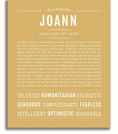 Joann Personalized Name Meaning Art Prints – Name Stories