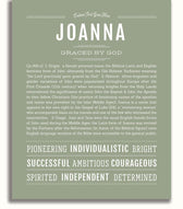 Joanna Personalized Name Meaning Art Prints – Name Stories