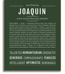 Joaquin Personalized Name Meaning Art Prints – Name Stories