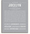 Jocelyn Personalized Name Meaning Art Prints – Name Stories