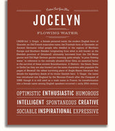 Jocelyn Personalized Name Meaning Art Prints – Name Stories