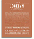 Jocelyn Personalized Name Meaning Art Prints – Name Stories