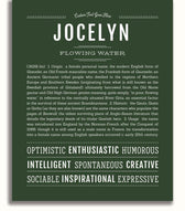 Jocelyn Personalized Name Meaning Art Prints – Name Stories