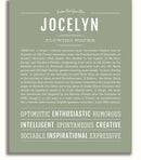 Jocelyn Personalized Name Meaning Art Prints – Name Stories