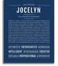 Jocelyn Personalized Name Meaning Art Prints – Name Stories