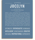 Jocelyn Personalized Name Meaning Art Prints – Name Stories
