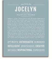 Jocelyn Personalized Name Meaning Art Prints – Name Stories