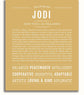 Jodi Personalized Name Meaning Art Prints – Name Stories