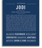 Jodi Personalized Name Meaning Art Prints – Name Stories