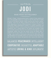 Jodi Personalized Name Meaning Art Prints – Name Stories