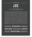 Joe | Name Art Print – Name Stories