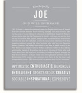 Joe Personalized Name Meaning Art Prints – Name Stories