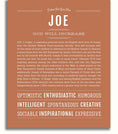 Joe Personalized Name Meaning Art Prints – Name Stories