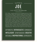 Joe | Name Art Print – Name Stories