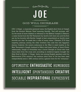 Joe | Name Art Print – Name Stories