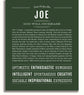 Joe Personalized Name Meaning Art Prints – Name Stories