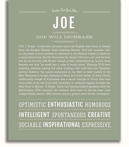 Joe | Name Art Print – Name Stories