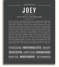 Joey (male) | Name Art Print – Name Stories