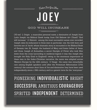 Joey (male) | Name Art Print – Name Stories