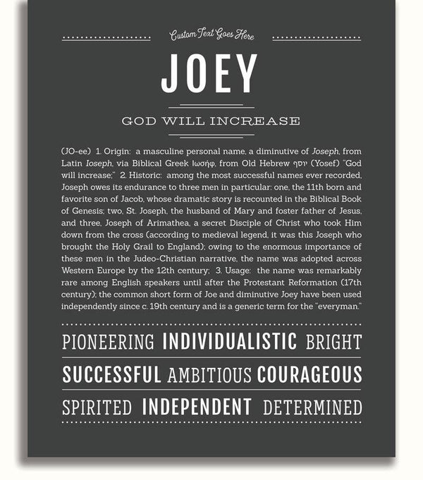 Joey (male) | Name Art Print - Personalized Custom Gifts – Name Stories