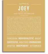 Joey Personalized Name Meaning Art Prints – Name Stories