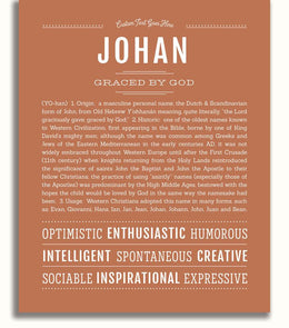 Johan | Name Art Print – Name Stories