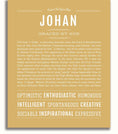 Johan Personalized Name Meaning Art Prints – Name Stories