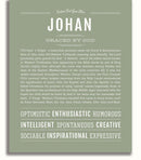 Johan | Name Art Print - Personalized Custom Gifts – Name Stories