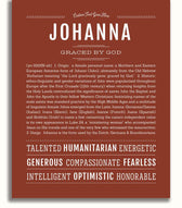 Johanna Personalized Name Meaning Art Prints – Name Stories
