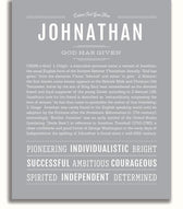Johnathan Personalized Name Meaning Art Prints – Name Stories