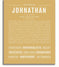 Johnathan Personalized Name Meaning Art Prints – Name Stories