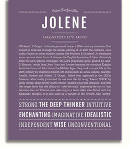 Jolene | Name Art Print – Name Stories