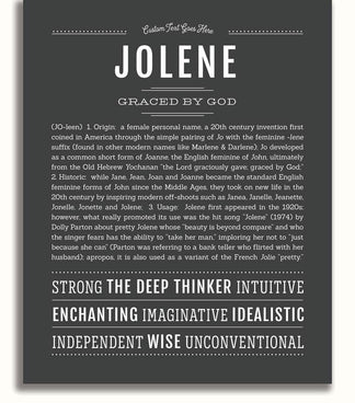 Jolene | Name Art Print – Name Stories