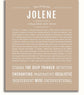 Jolene | Name Art Print – Name Stories