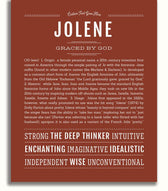 Jolene | Name Art Print – Name Stories