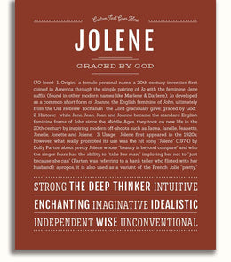 Jolene | Name Art Print – Name Stories