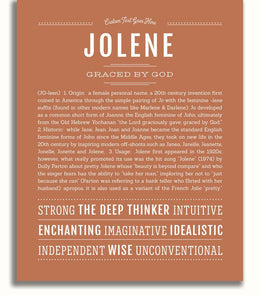 Jolene Personalized Name Meaning Art Prints – Name Stories