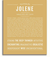 Jolene | Name Art Print – Name Stories