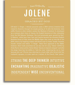 Jolene | Name Art Print – Name Stories