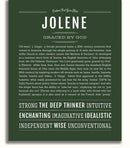 Jolene | Name Art Print – Name Stories