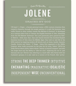 Jolene | Name Art Print – Name Stories