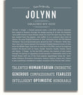 Jolynn Personalized Name Meaning Art Prints – Name Stories
