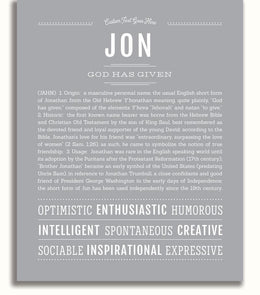 Jon | Name Art Print – Name Stories