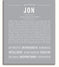 Jon | Name Art Print – Name Stories