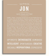 Jon | Name Art Print – Name Stories