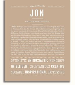 Jon | Name Art Print – Name Stories