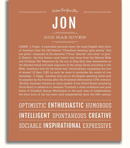 Jon | Name Art Print – Name Stories