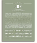 Jon | Name Art Print – Name Stories