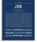 Jon | Name Art Print – Name Stories