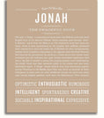 Jonah Personalized Name Meaning Art Prints – Name Stories